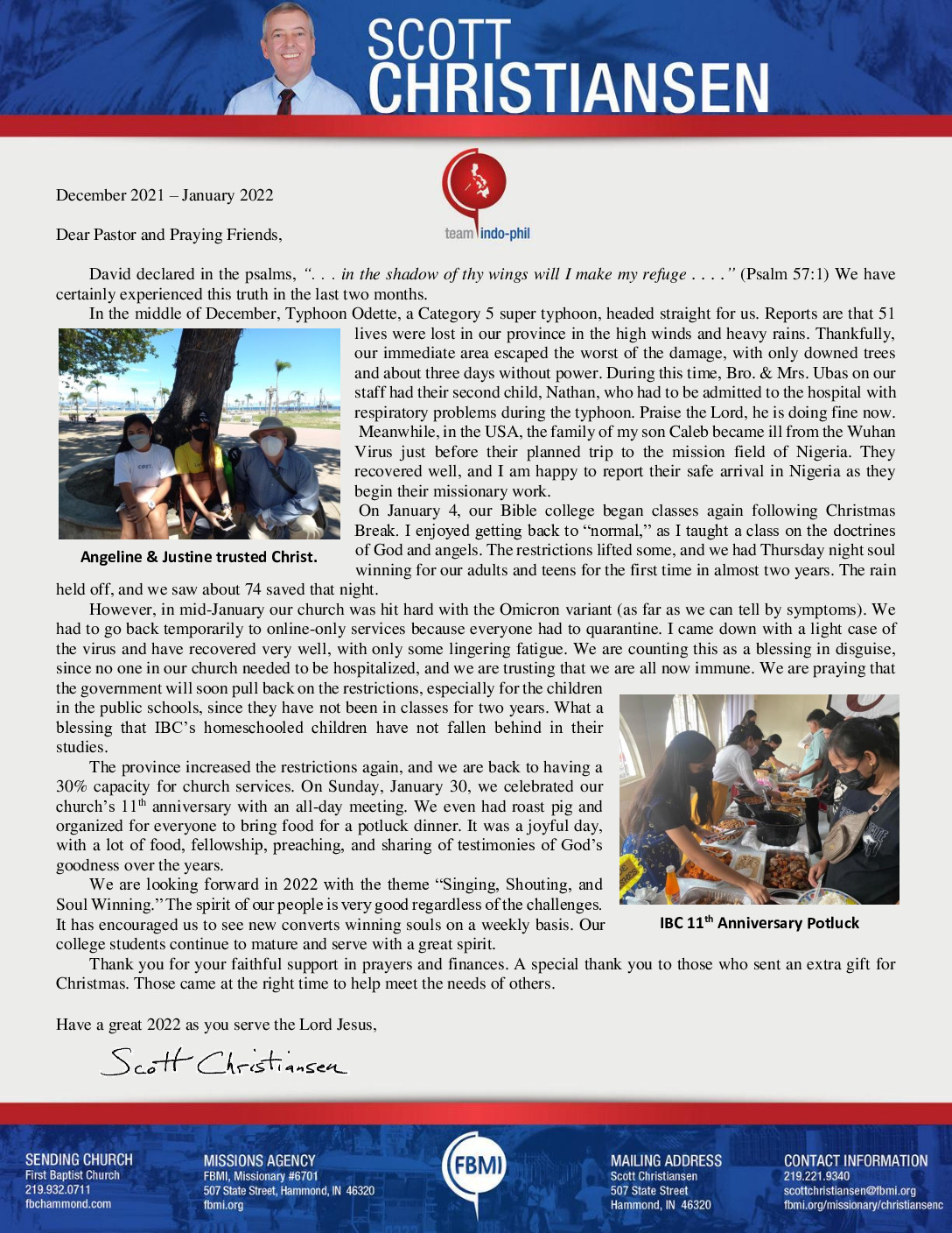 Scott Christiansen Dec 2021 – Jan 2022 Prayer Letter – Version 2 – FBMI
