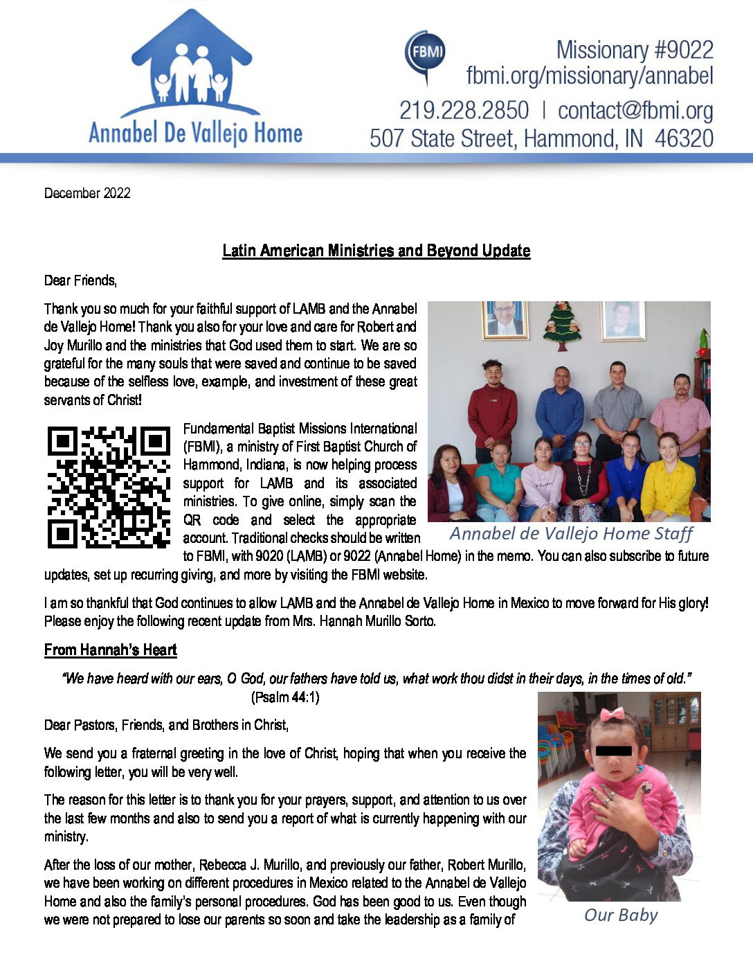 Annabel de Vallejo December 2022 Update – FBMI