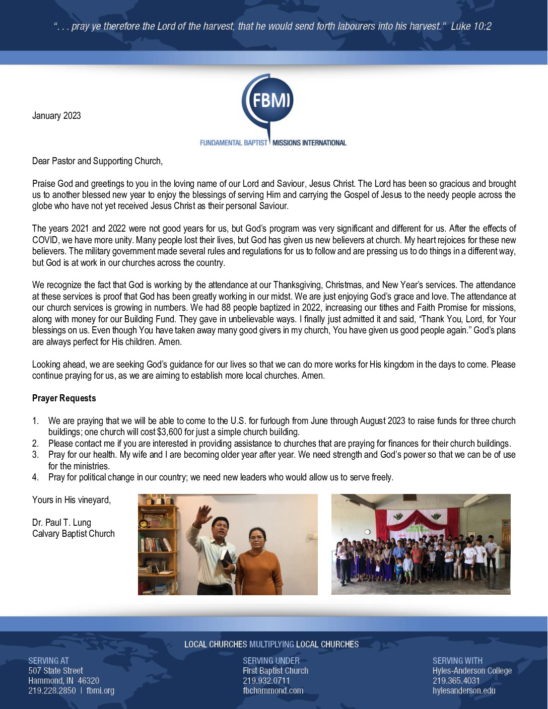 Paul and Ling Awi Lung Prayer Letter: God’s Blessings in 2022 – FBMI