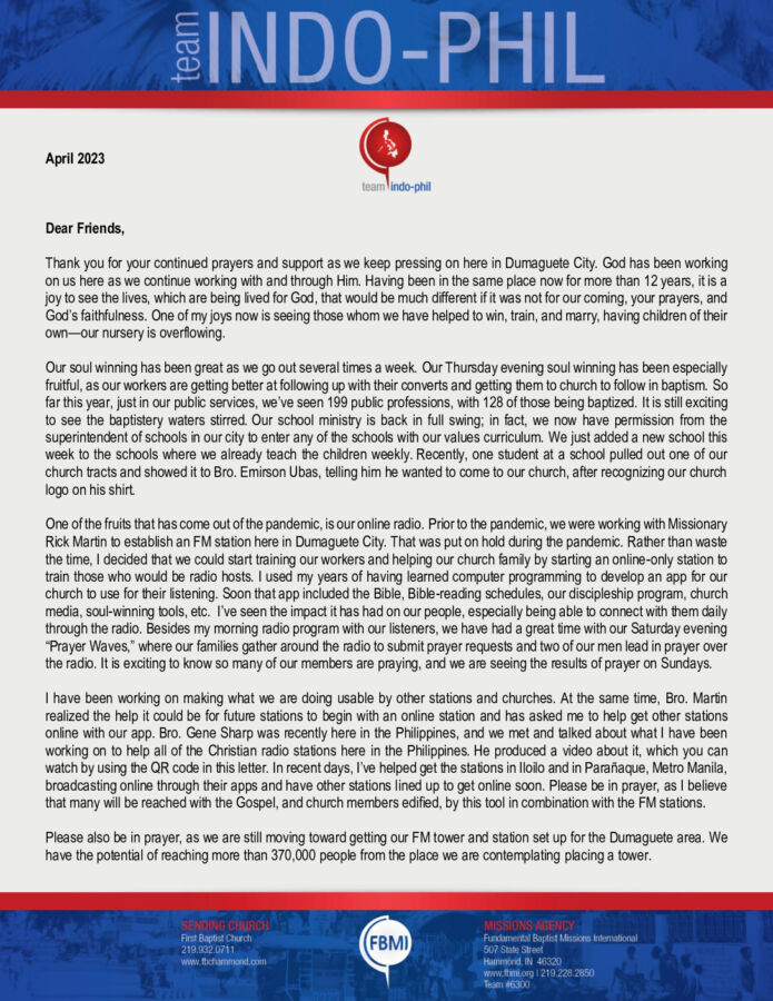 Team Philippines Update: Expanded Opportunities – FBMI