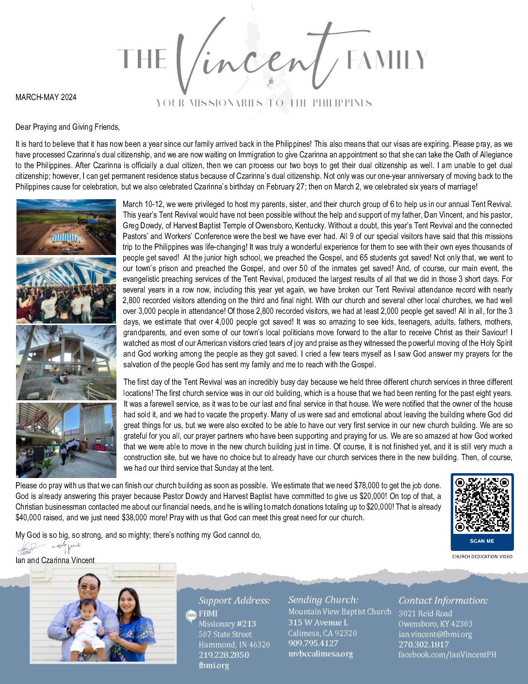 Ian Vincent Mar-May 2024 Prayer Letter – FBMI