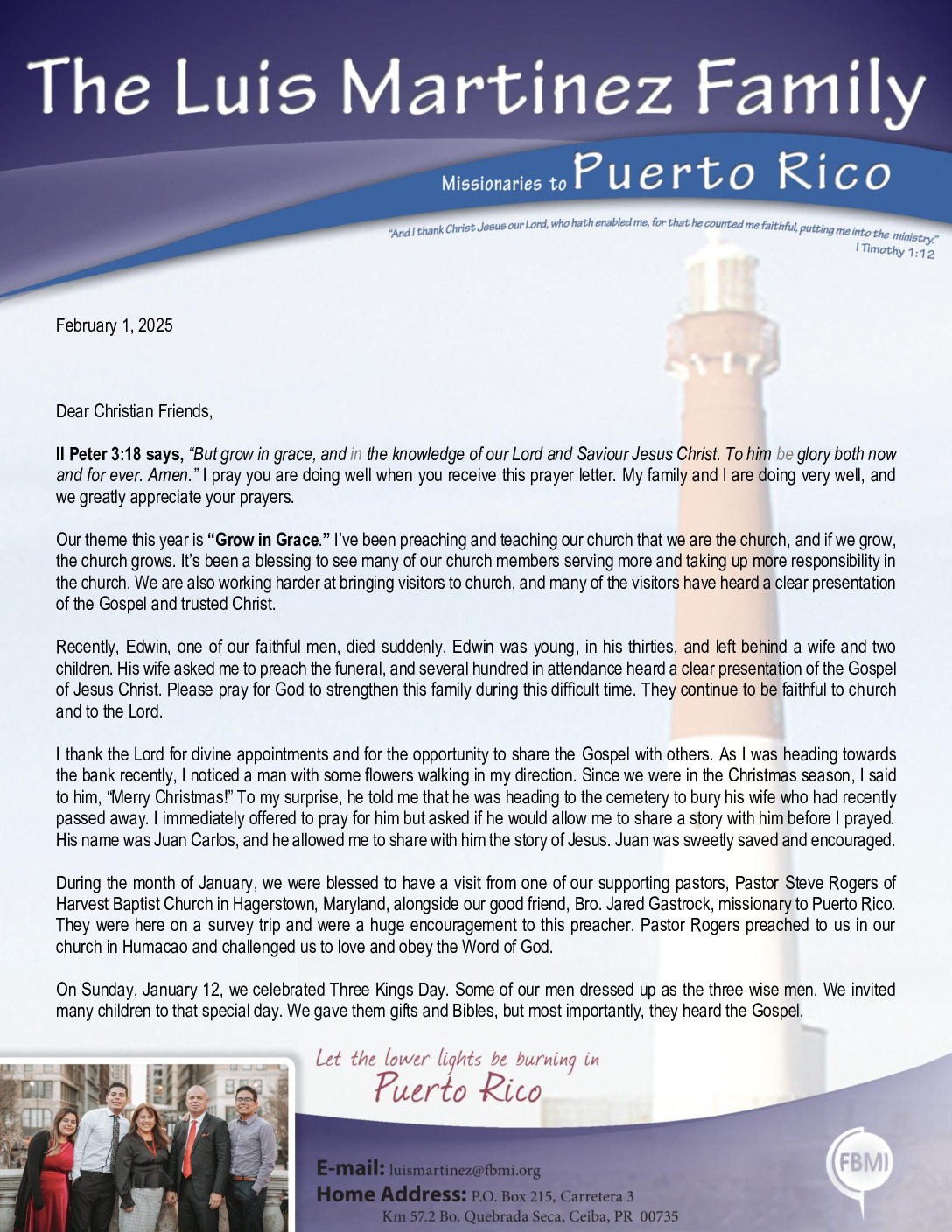 Luis Martinez February 2025 Prayer Letter – FBMI