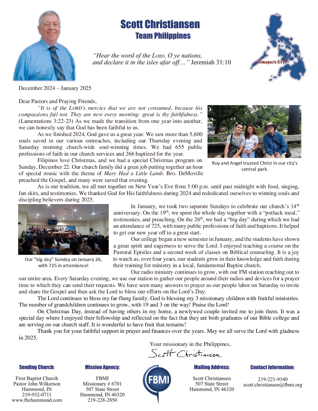 Scott Christiansen Dec 2024 – Jan 2025 Prayer Letter – FBMI