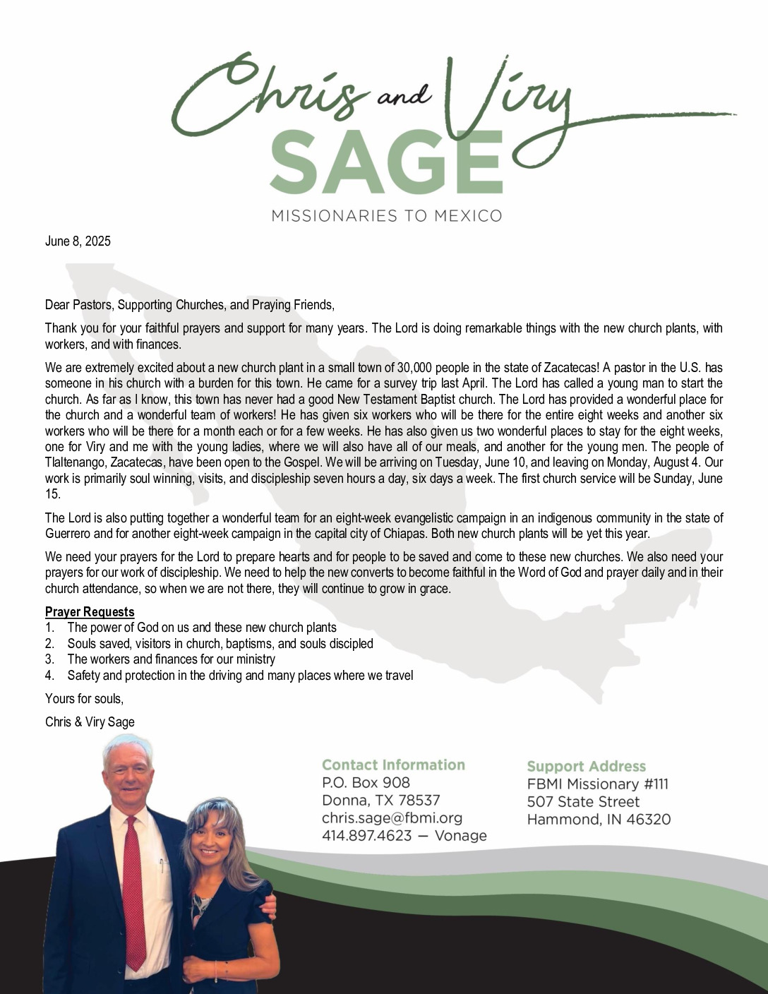 Chris and Viry Sage Prayer Letter: The Lord Is Doing Remarkable Things! – FBMI