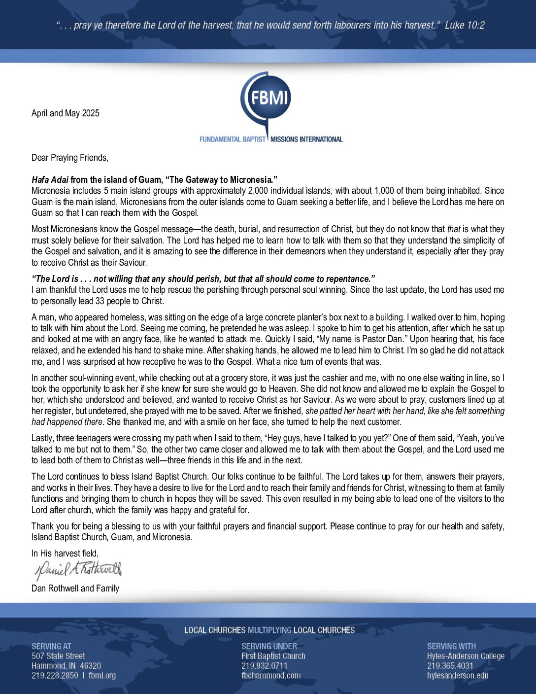 Dan & Deborah Rothwell – FBMI